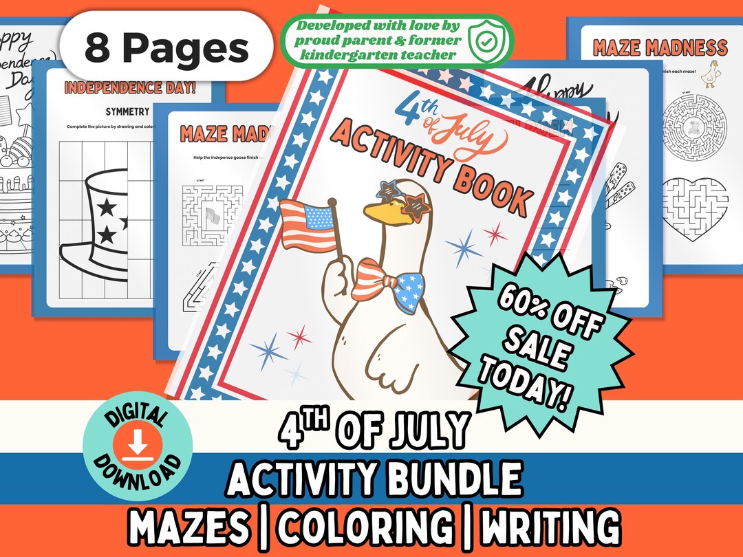 4th of July Coloring Pages and Activity Sheets for Kids - Instant ...