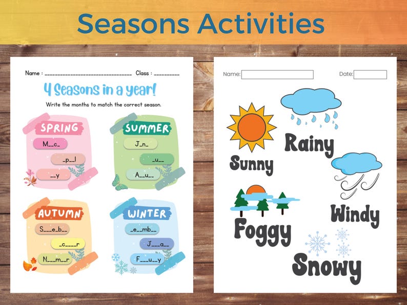 Weather Worksheets for Preschool and Kindergarten, 52 Printable Pages ...