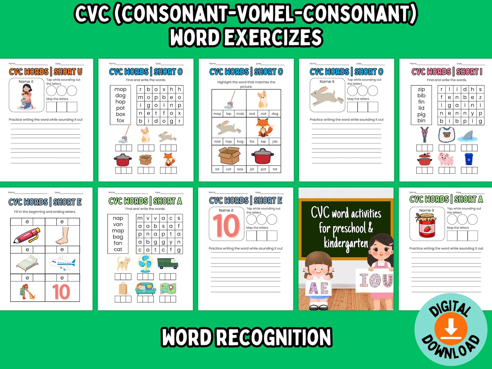 400+ Pre-k Worksheets and Kindergarten Learning Mastery Mega Bundle ...