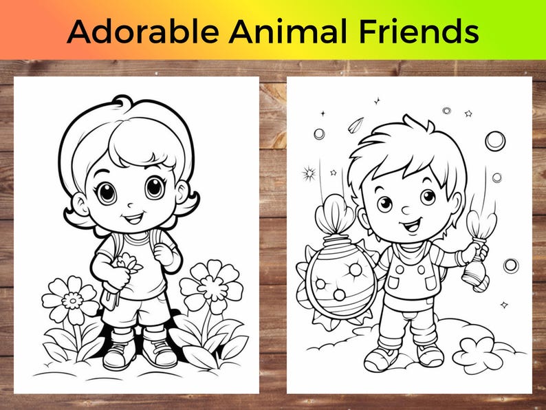 100 Pages Cartoon Coloring Book for Preschool Kindergarten Kids ...