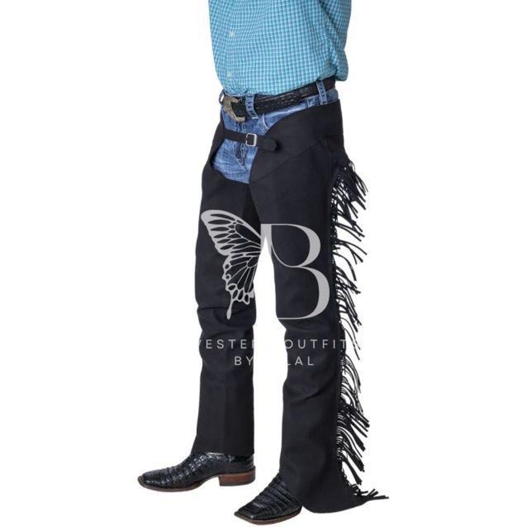 Mens Western Cowboy Suede Leather Chap| Rodeo Fringe Leather Chap ...
