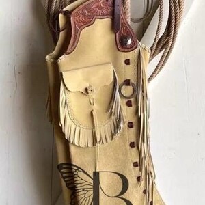 Handmade Suede Leather Cowgirl Chaps With Fringe - Etsy