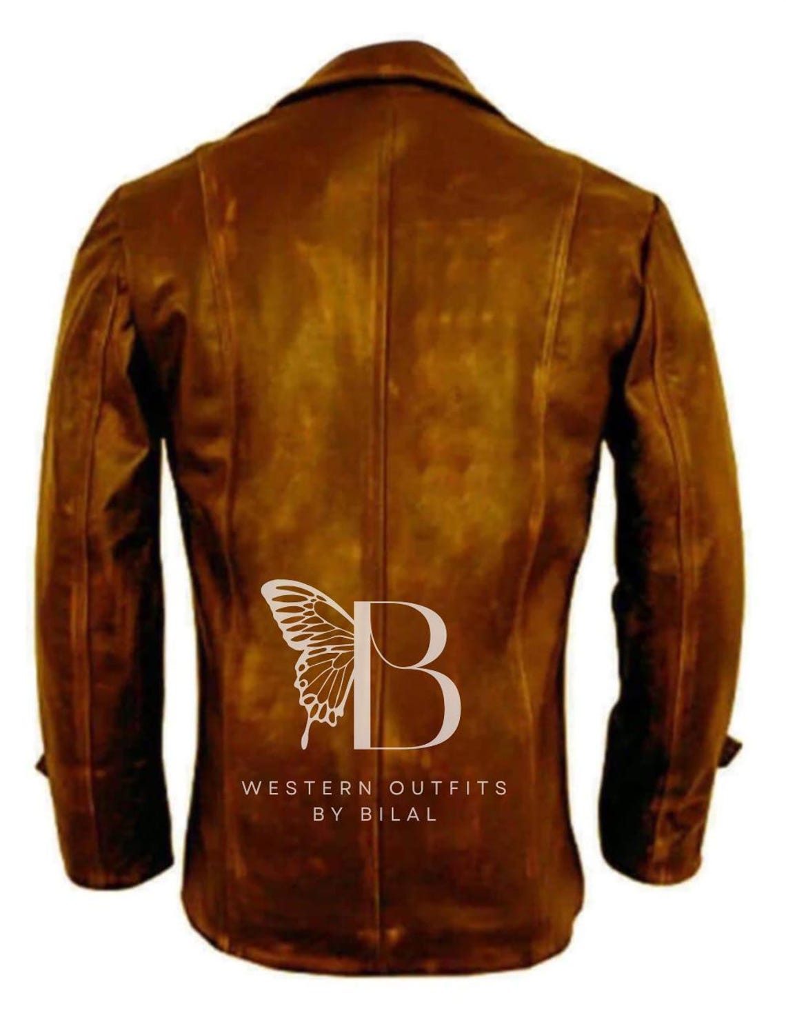 Men's Western American Cowhide Leather Jacket| Distressed Brown Trial ...