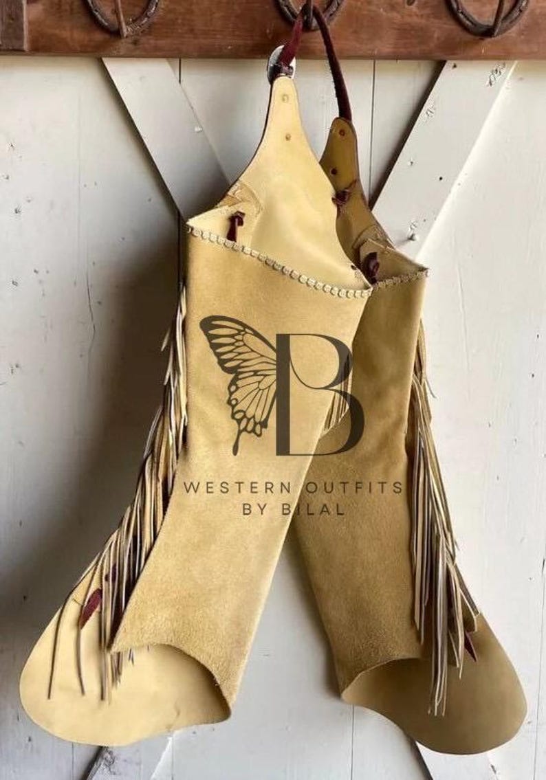 Handmade Suede Leather Cowgirl Chaps With Fringe - Etsy