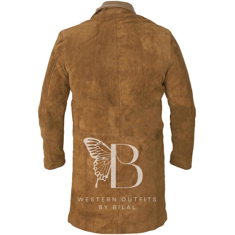 Men's Western American Coat| Cowboy Style Suede Leather Long Coat ...