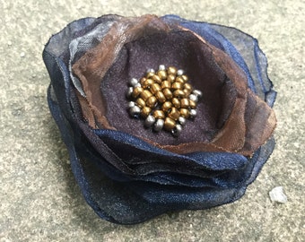 Fabric flower pin | Etsy