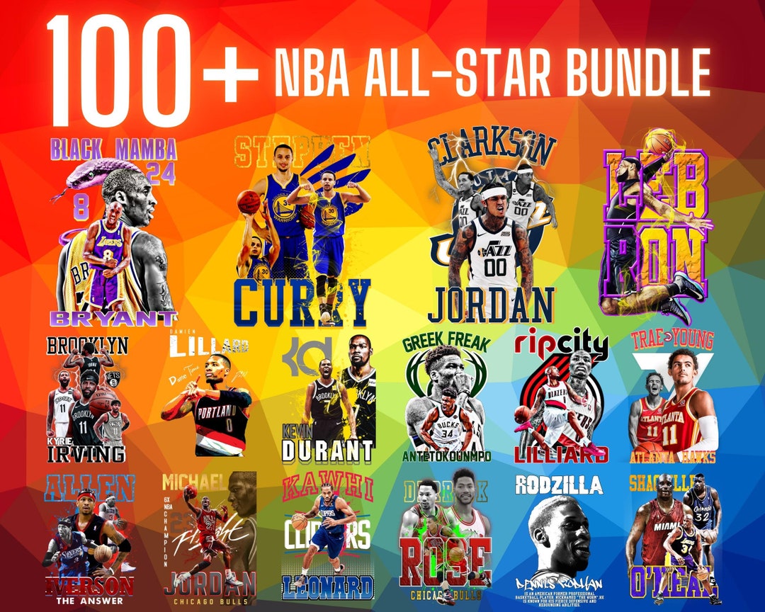 NBA Superstars Collection, Hip Hop Basketball Design, 100 Digital Files ...