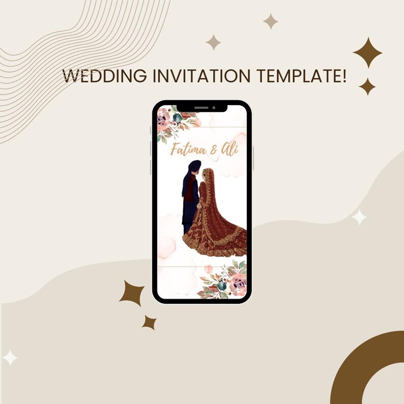 Digital Wedding Invitation Template. Nikkah/ Barat/ Rukhsati Invitation ...