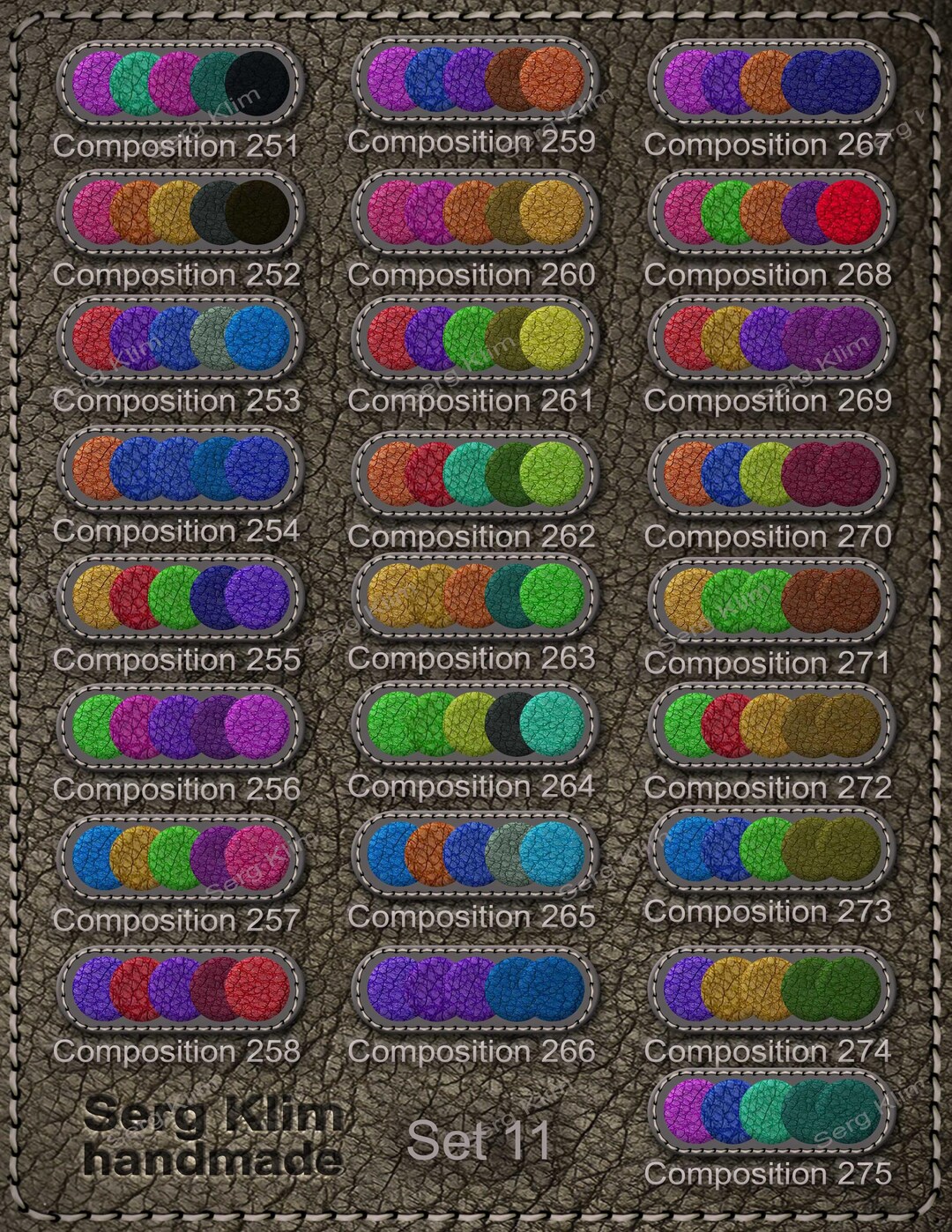 Bifold Wallet Color Palette Set #11 | 25 Designs (PDF) - Etsy UK