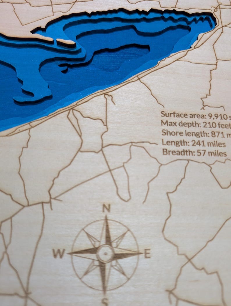 Laser Cut Lake Erie Map | Bathymetric 5-layer SVG (digital Download) - Etsy