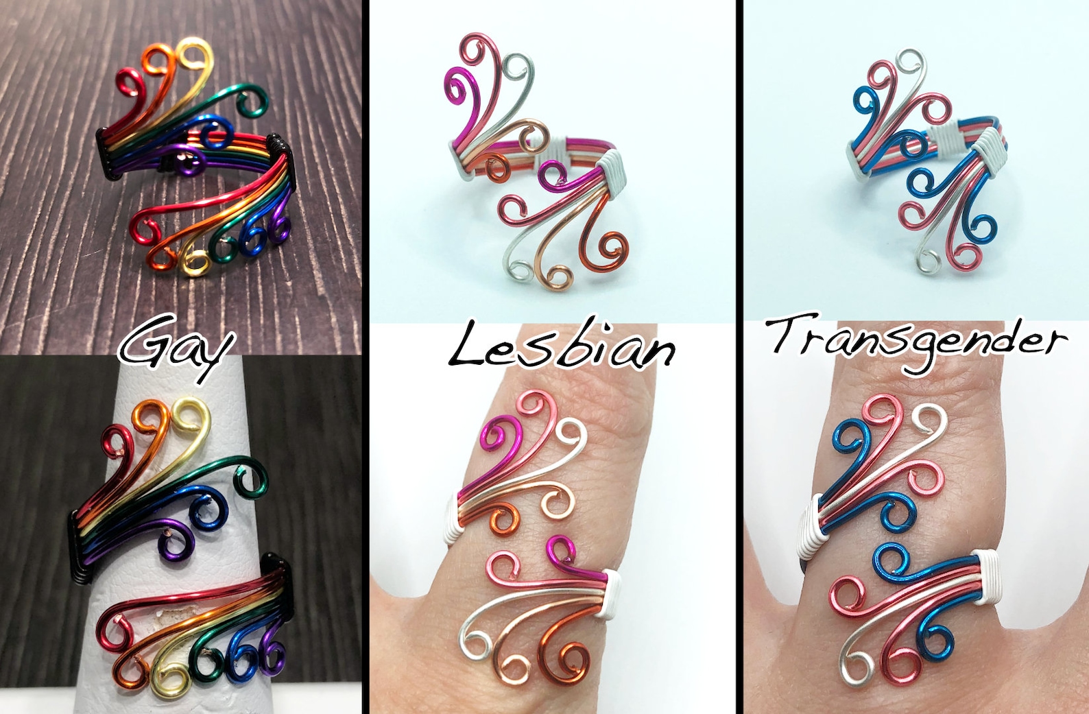 LGBTQ Themed Wire Rings - Etsy