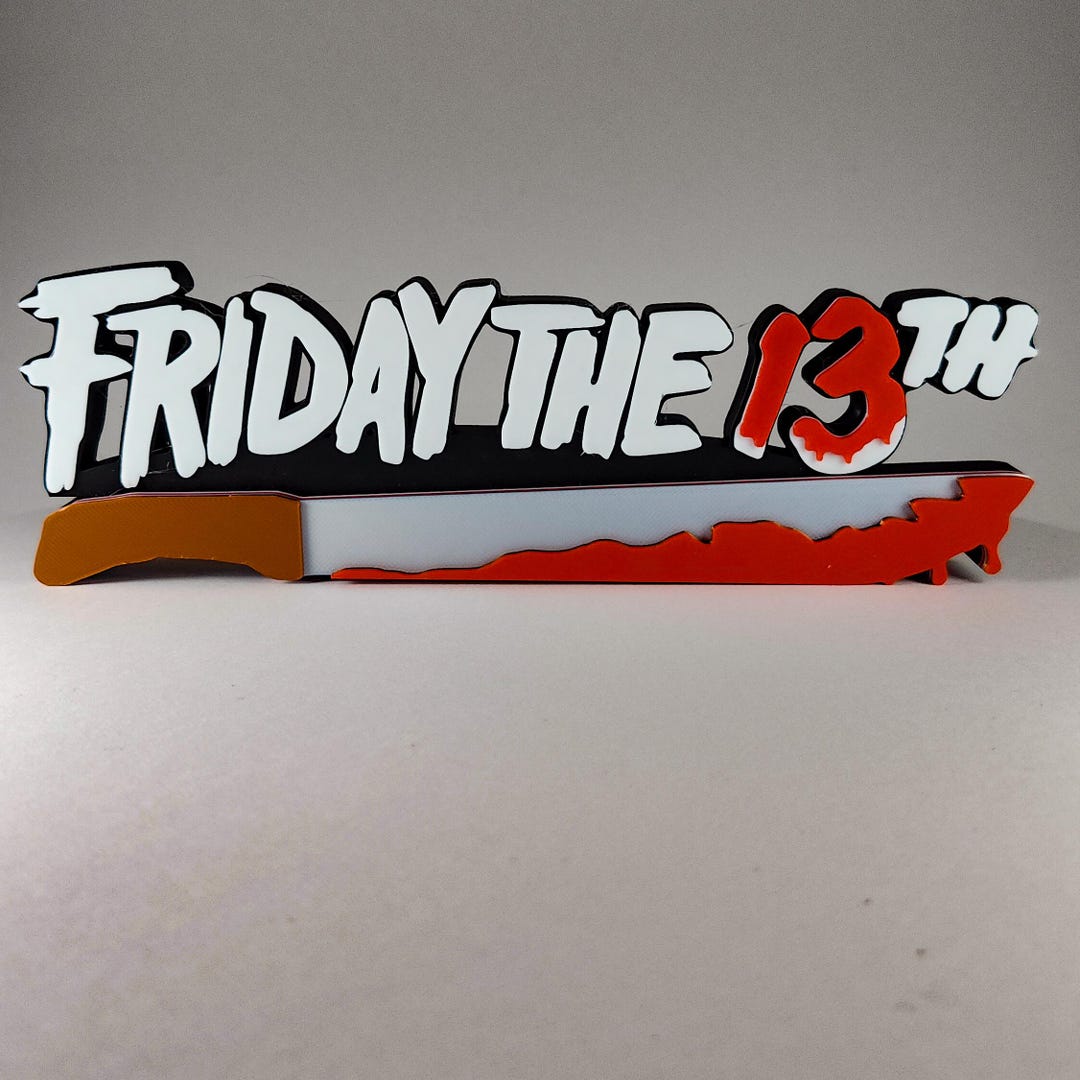 FRIDAY THE 13th With Machete Knife 3D Printed Memorabilia Unique Movie ...