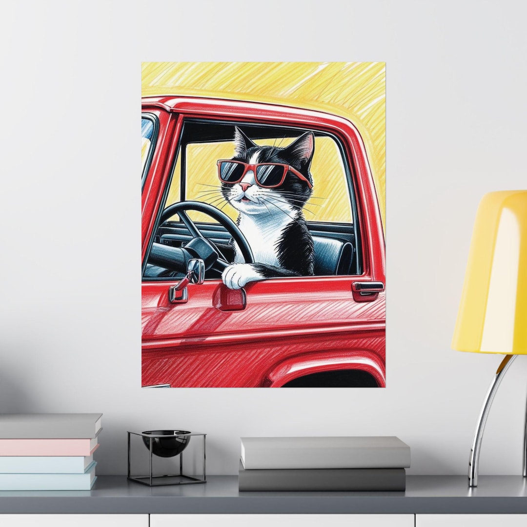Funny Cat Poster, Cute Cat Wall Decor, Funny Animal Print, Cat Lover ...