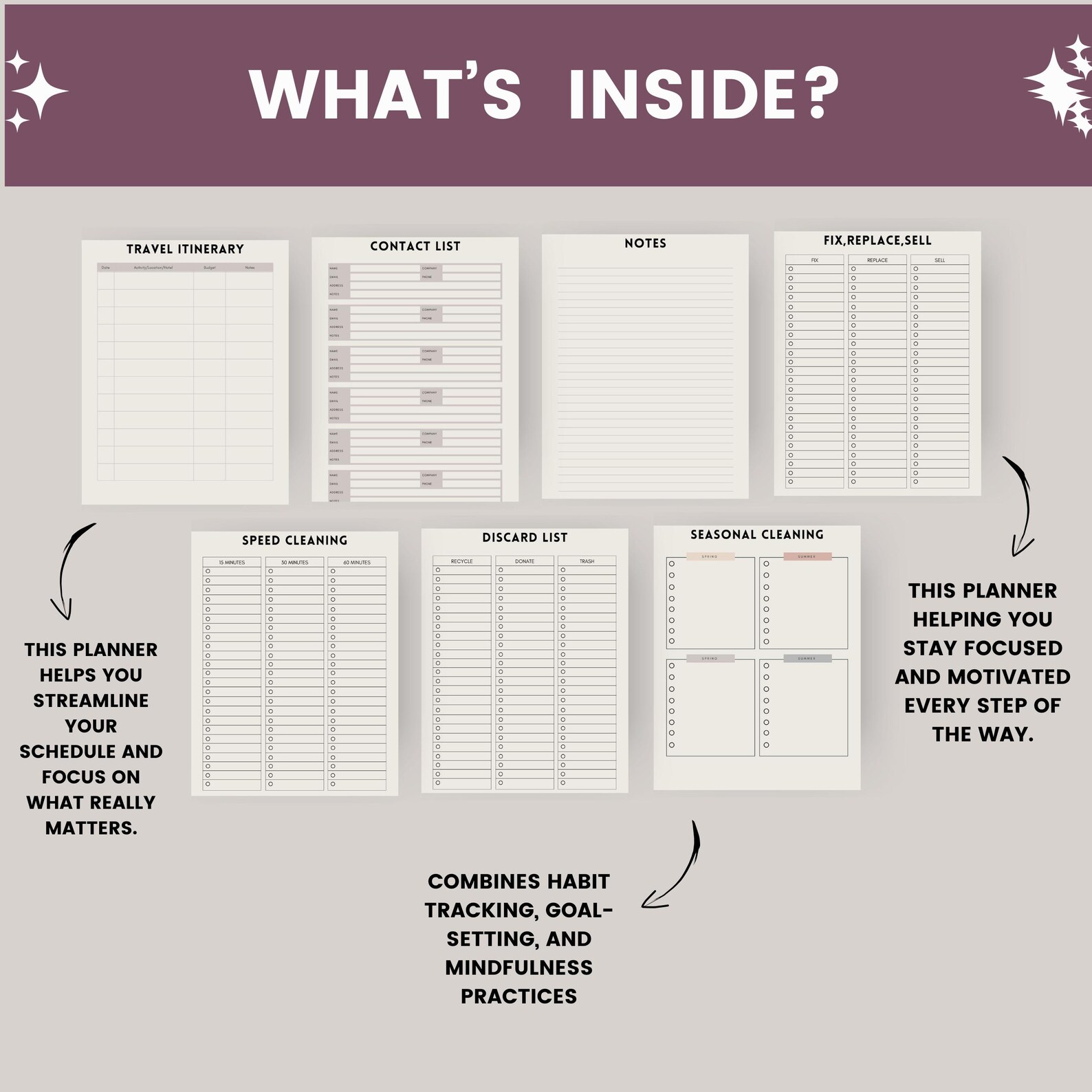 Life Goal Planner, Life Planner, Goal Setting Planner, Productivity ...