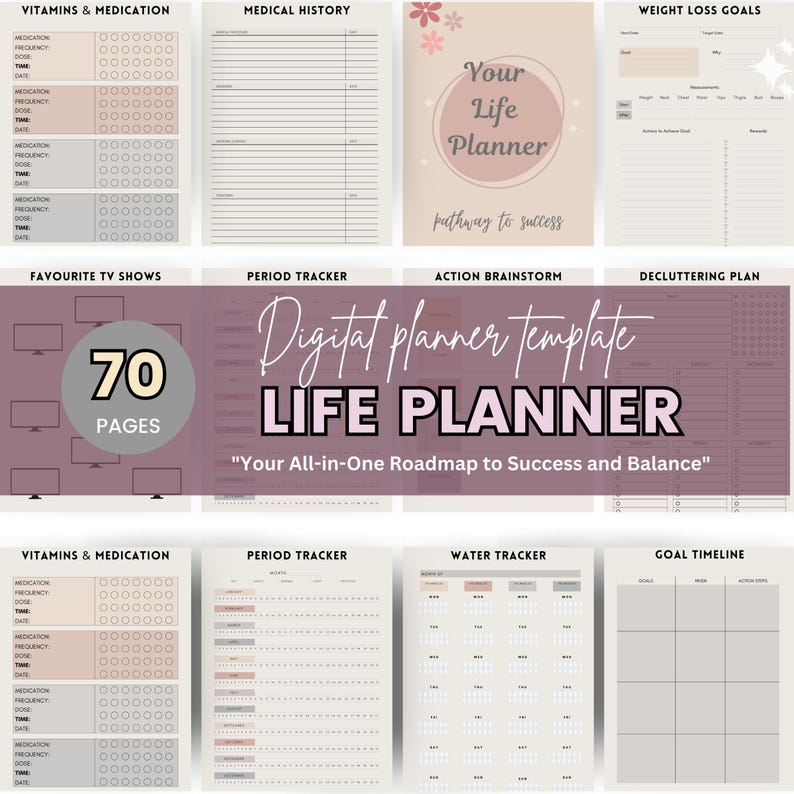 Life Goal Planner, Life Planner, Goal Setting Planner, Productivity ...