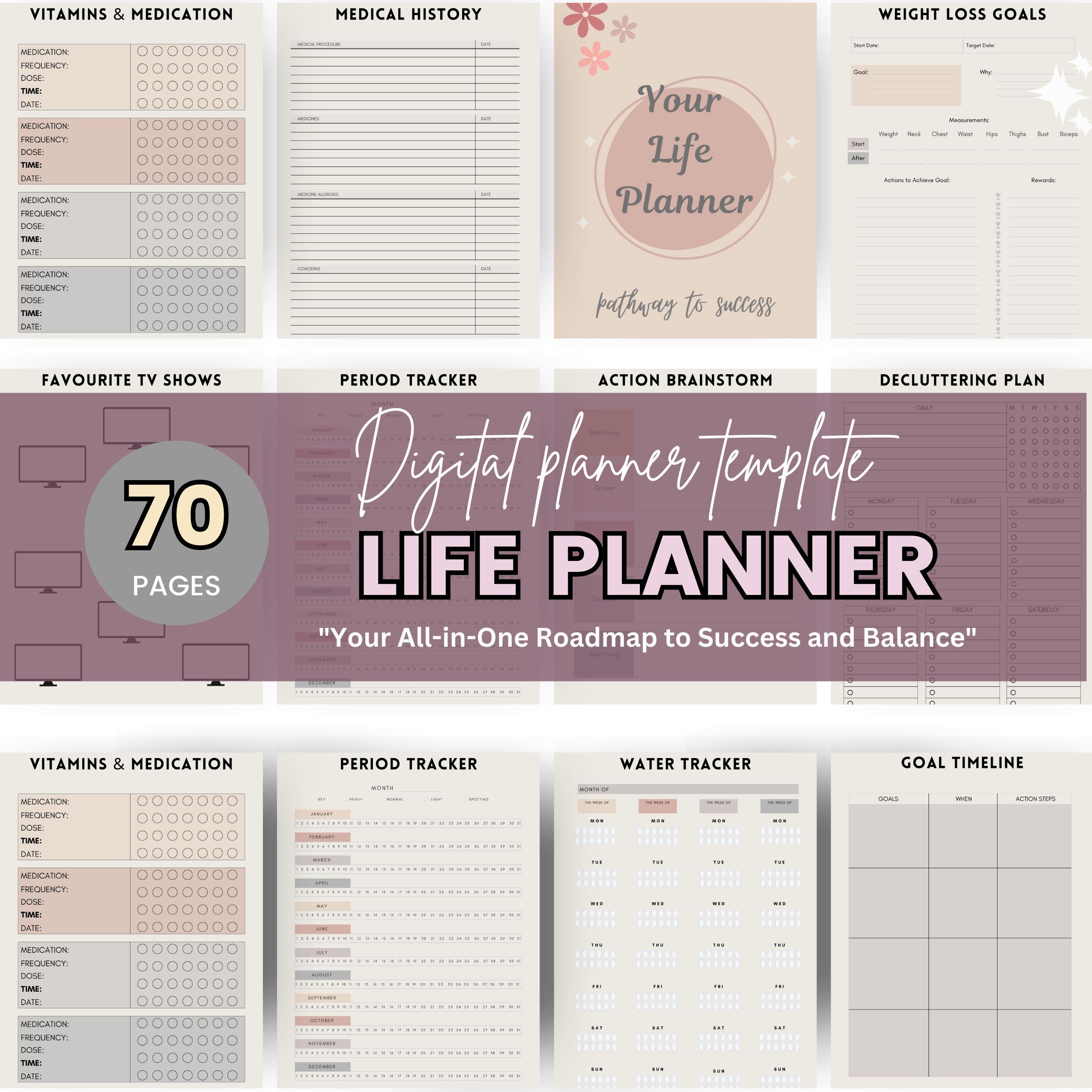 Life Goal Planner, Life Planner, Goal Setting Planner, Productivity ...