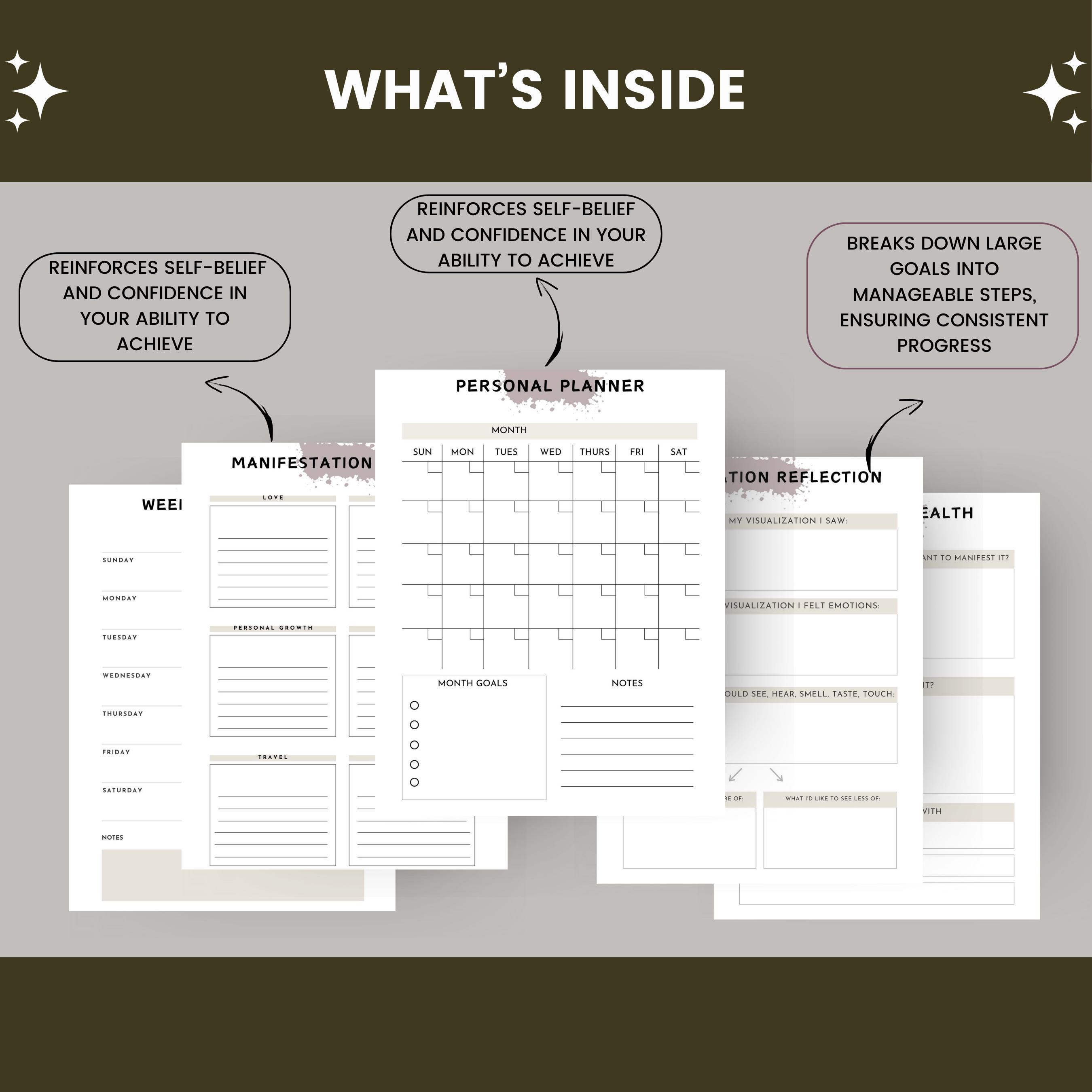 Printable Manifestation Planner, Daily Affirmation Planner, Gratitude ...