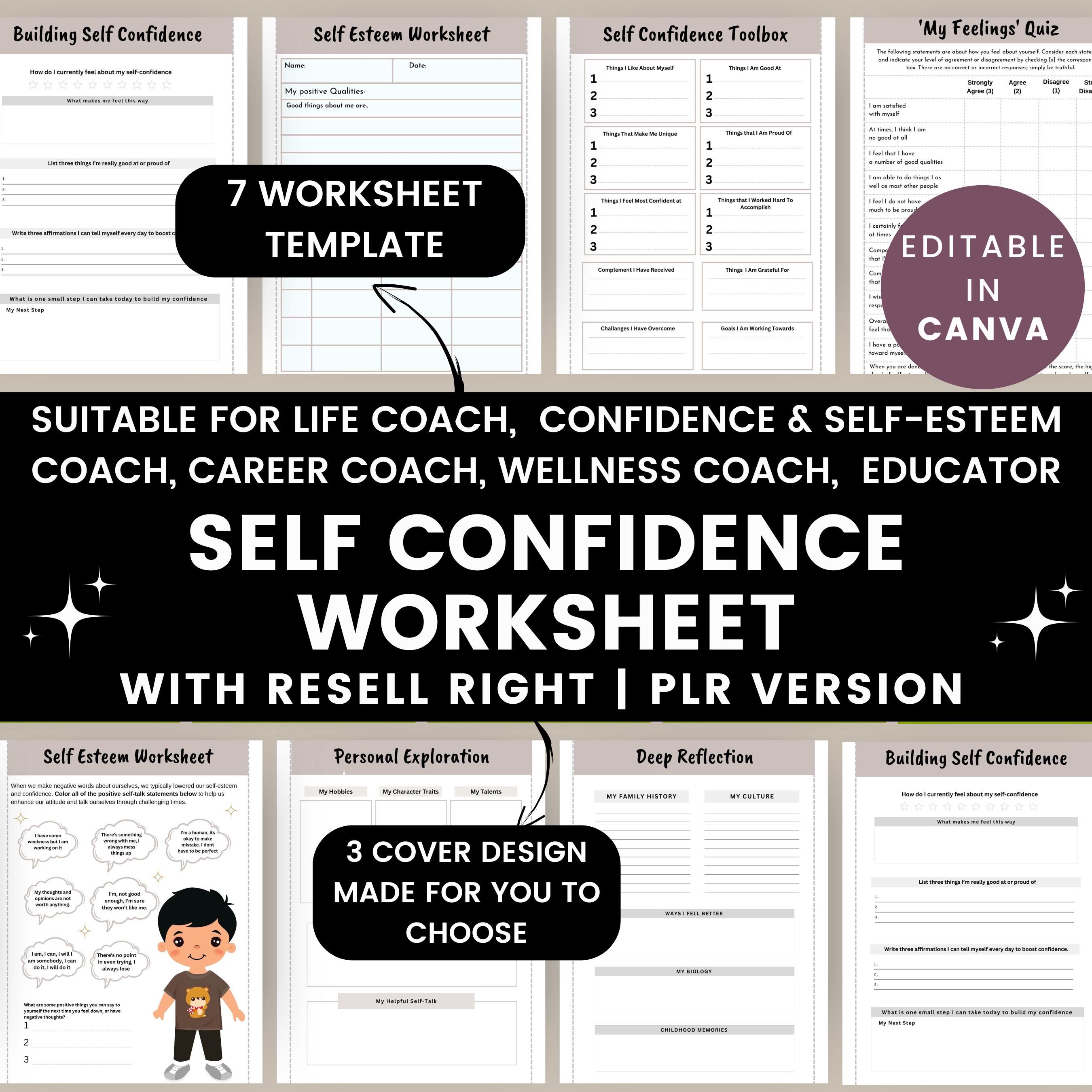 Done for You Self Confidence Worksheet, Brandable Coaching Program ...