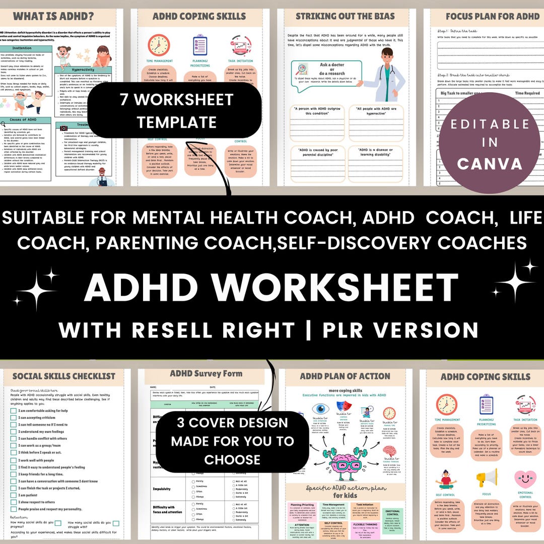 ADHD Done for You Worksheet & Guide for ADHD Coach, ADHD Guide, Life ...