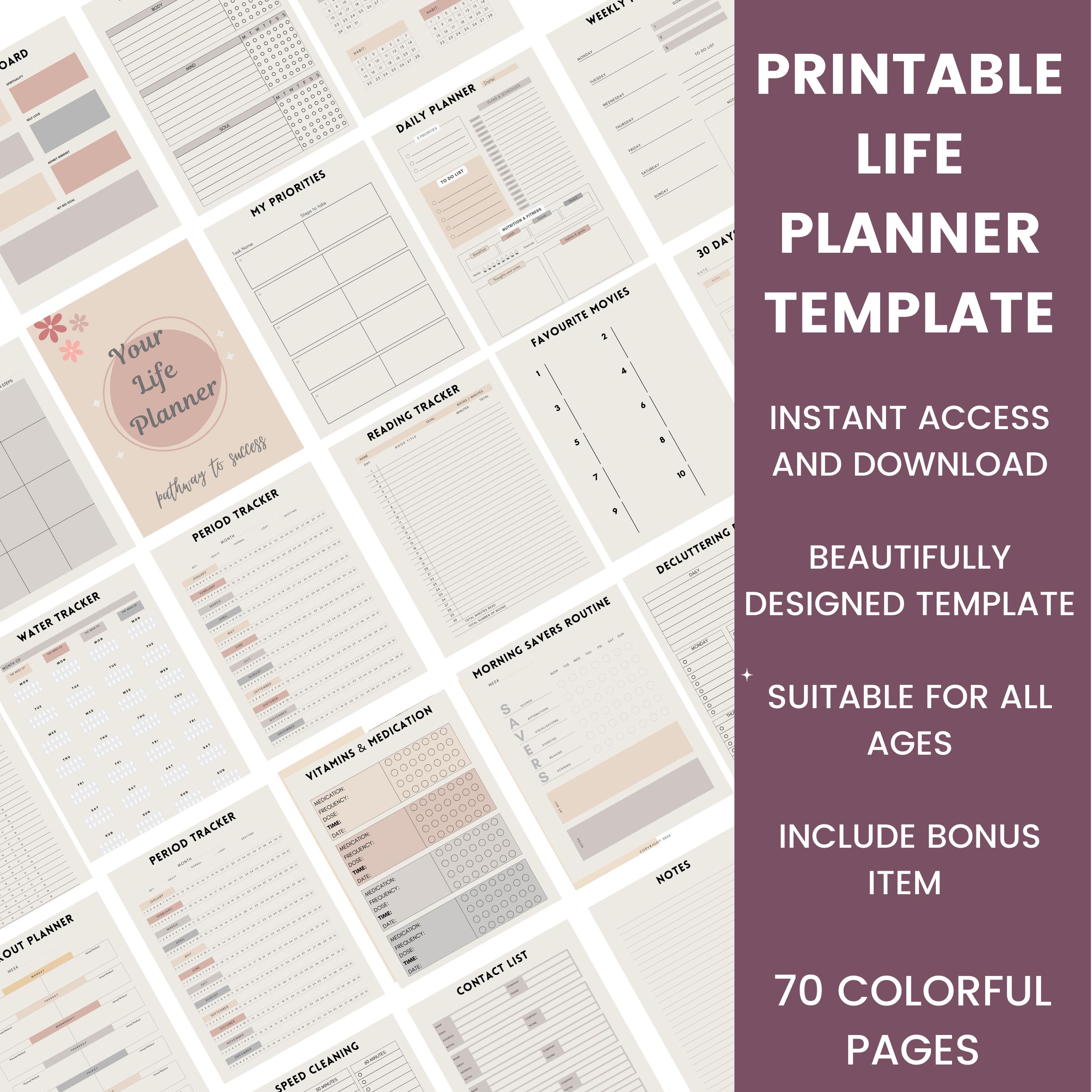 Life Goal Planner, Life Planner, Goal Setting Planner, Productivity ...