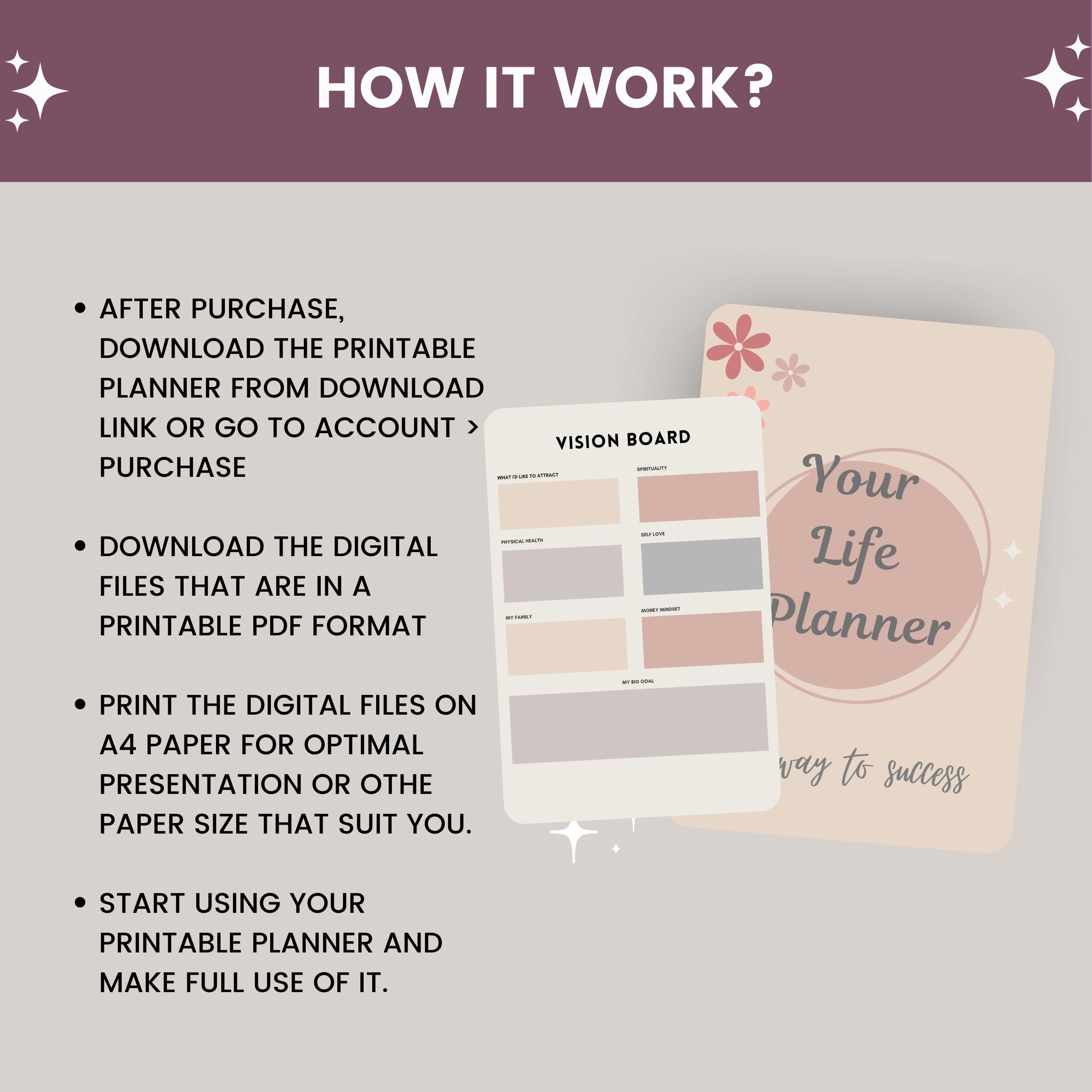 Life Goal Planner, Life Planner, Goal Setting Planner, Productivity ...