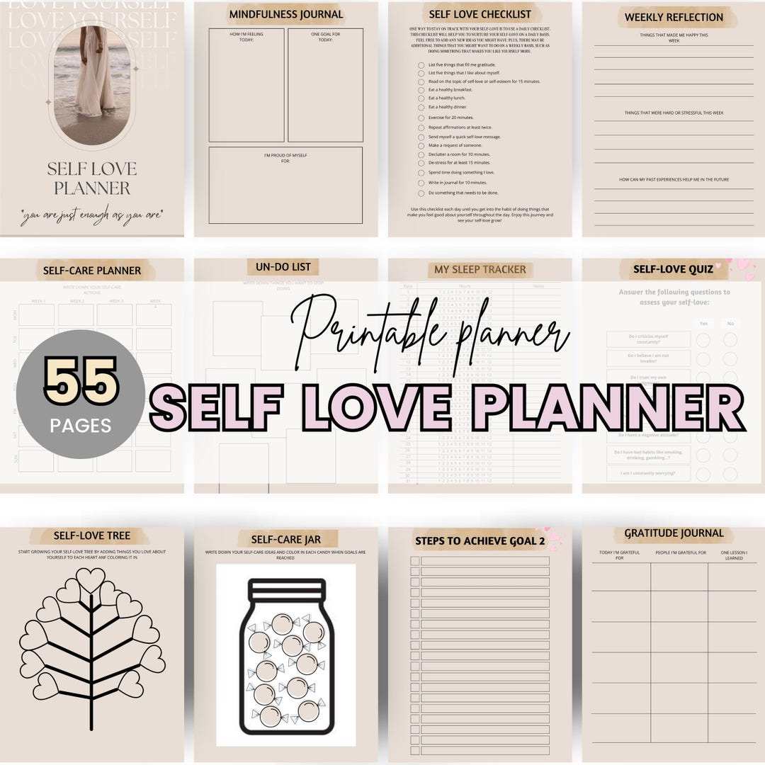 Self-love Planner, Self-love Worksheet, Mental Health Worksheet ...
