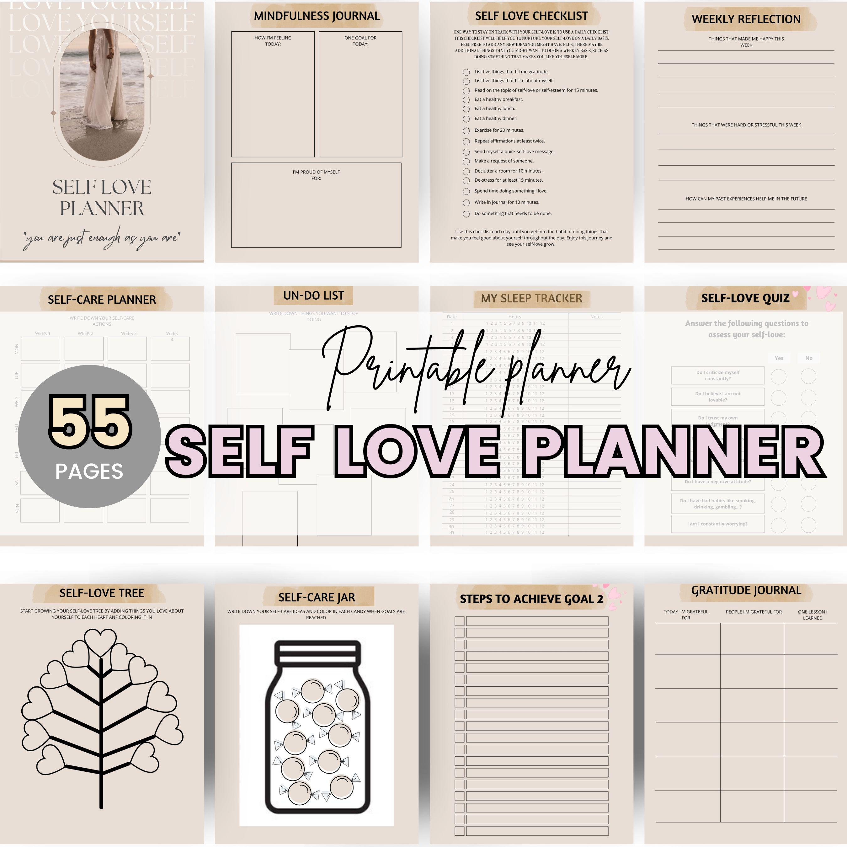 Self-love Planner, Self-love Worksheet, Mental Health Worksheet ...
