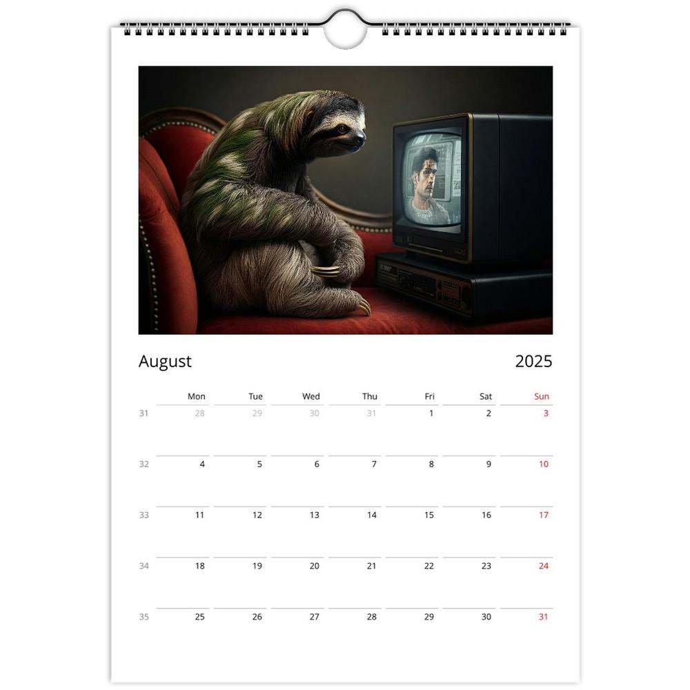 Sloth Calendar 2025 - Daily Activities - Etsy