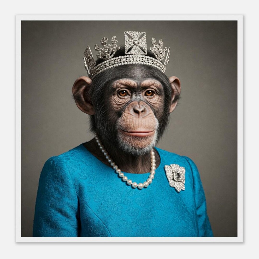 If Queen Elizabeth II Was a Chimpanzee Museum-quality Matte Paper ...