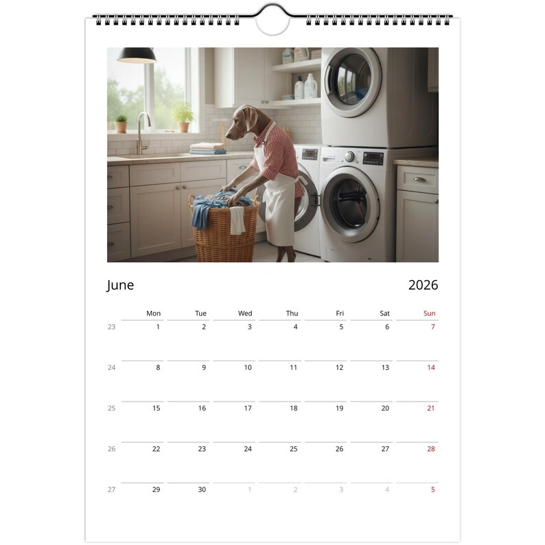 Weimaraner Dog Calendar 2026 - Daily Activities - Etsy
