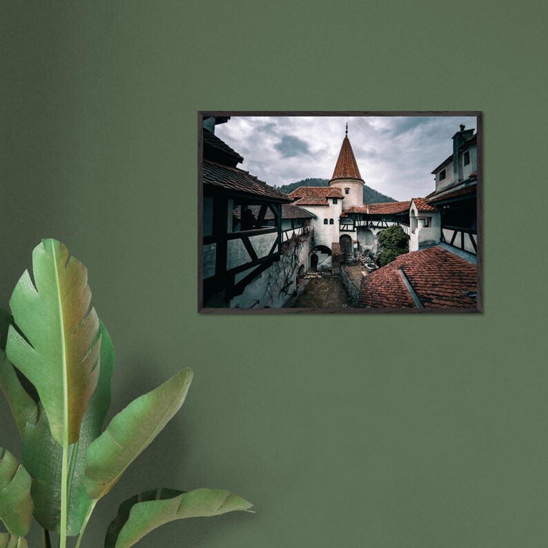 Bran Castle Courtyard Art Print - Dark Academia Wall Decor, Dracula’s ...