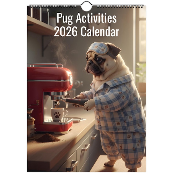 Pug Calendars 2026 - Etsy