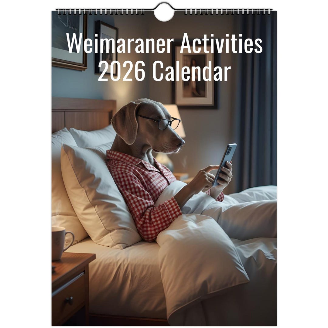 Weimaraner Dog Calendar 2026 - Daily Activities - Etsy