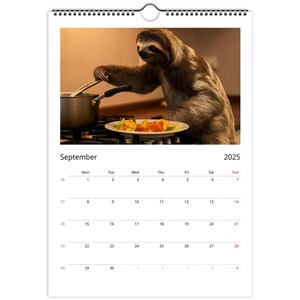 Sloth Calendar 2025 - Daily Activities - Etsy