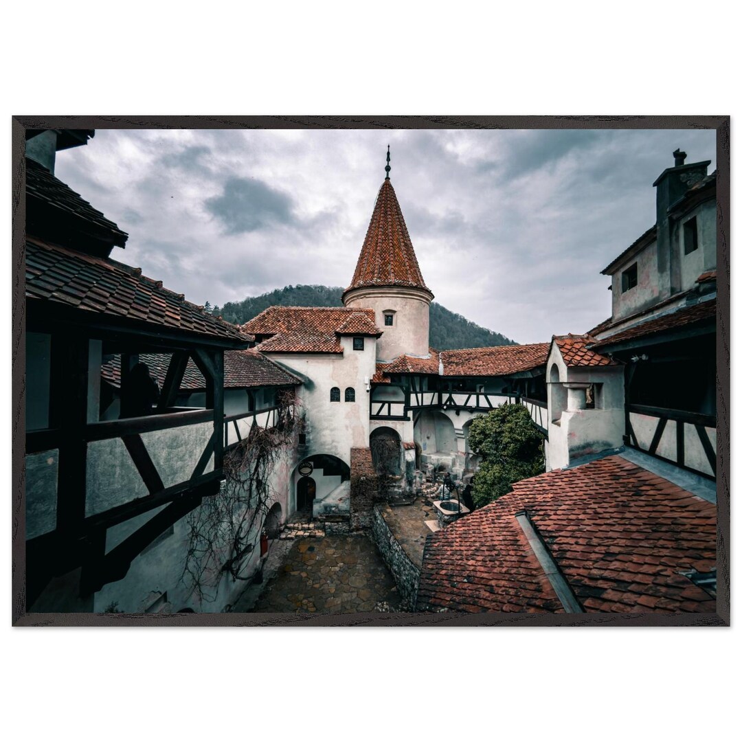 Bran Castle Courtyard Art Print - Dark Academia Wall Decor, Dracula’s ...