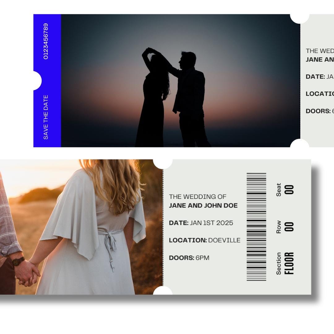 Personalized Concert Ticket Printable – Custom Save the Date Invitation ...