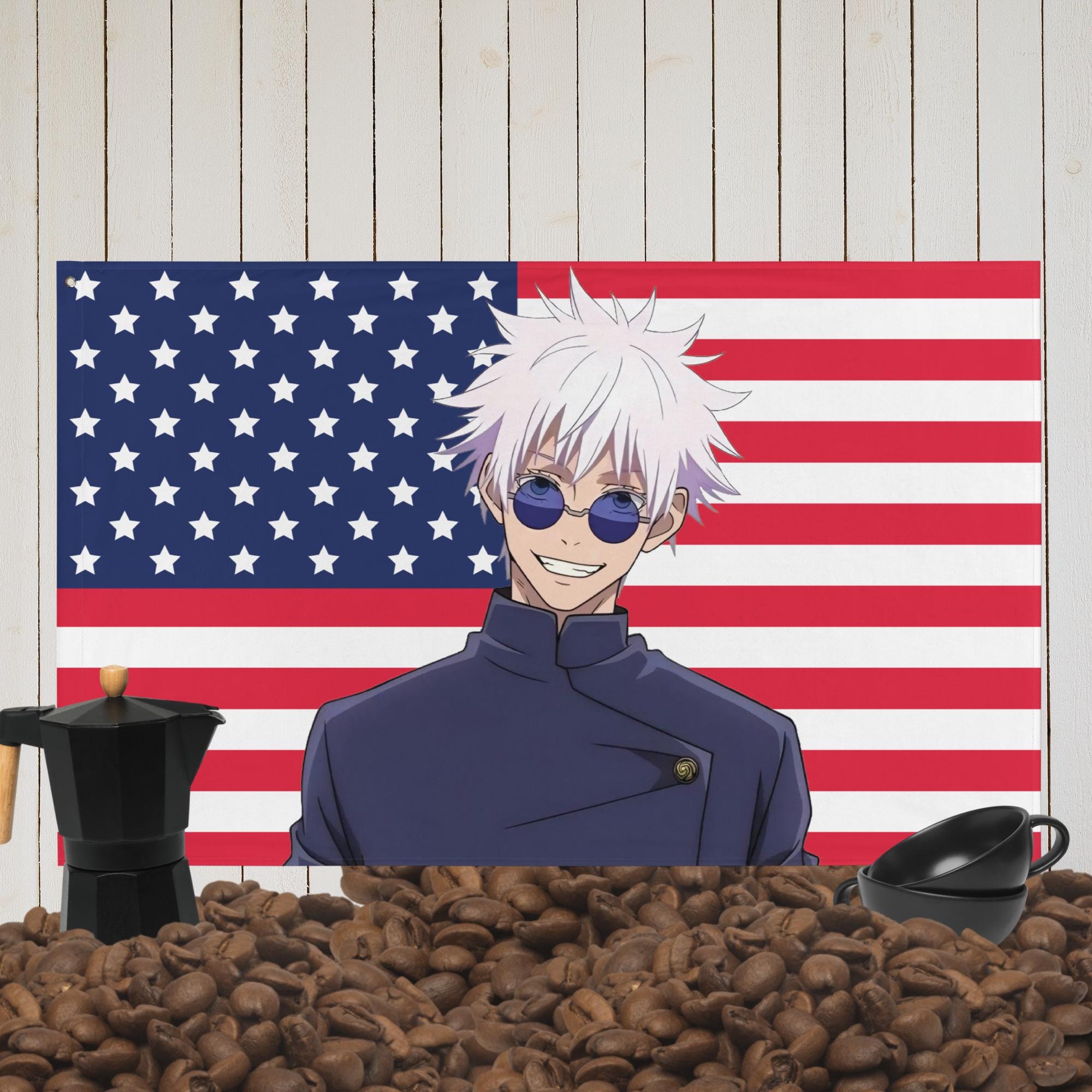 Gojo Satoru U.S. Flag close-up - Etsy