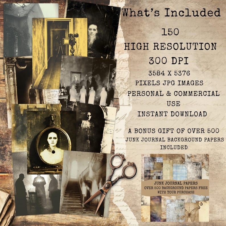 Ghost Hunt Junk Journal Pages, Haunted Spirit Photography, Gothic Junk ...