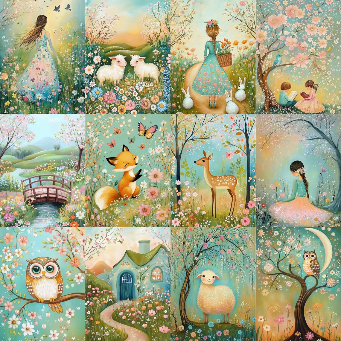 Whimsical Spring Junk Journal Pages, Cottagecore Spring Printable ...