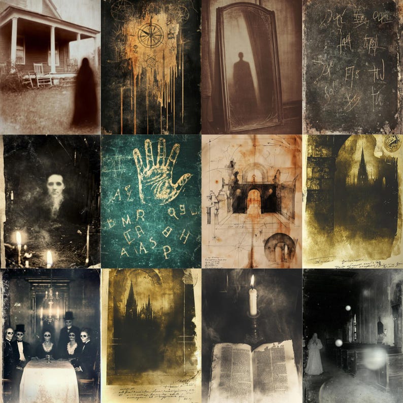 Ghost Hunt Junk Journal Pages, Haunted Spirit Photography, Gothic Junk ...