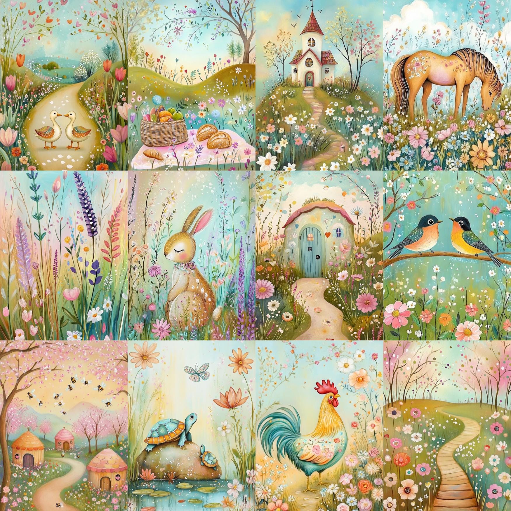 Whimsical Spring Junk Journal Pages, Cottagecore Spring Printable ...