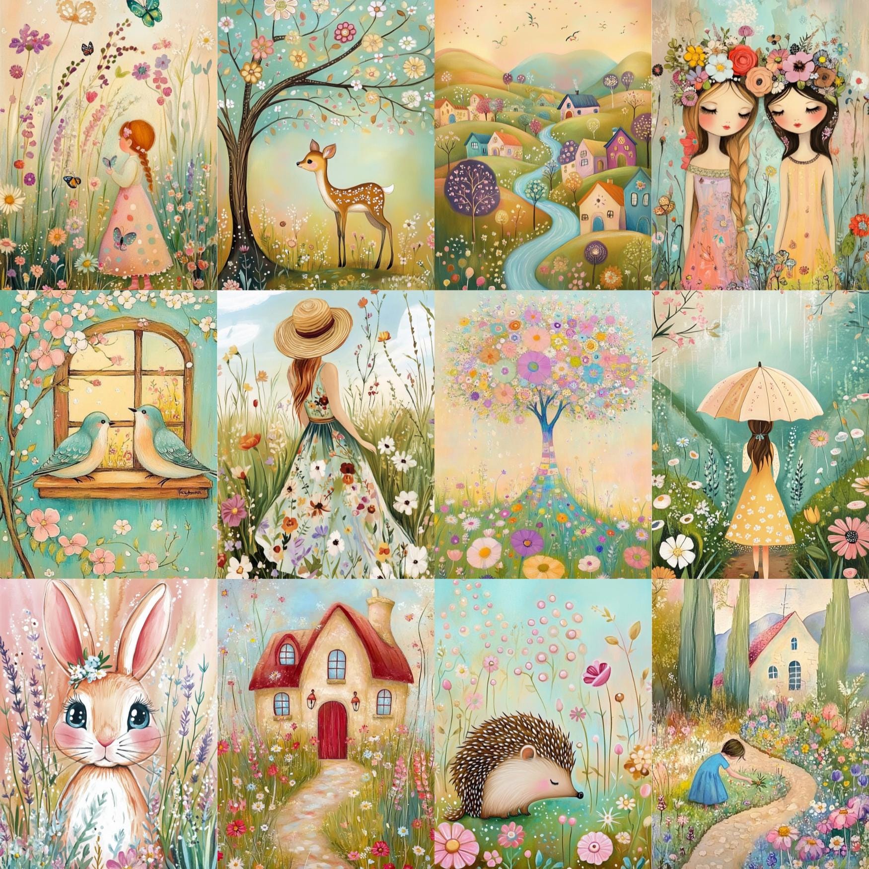 Whimsical Spring Junk Journal Pages, Cottagecore Spring Printable ...