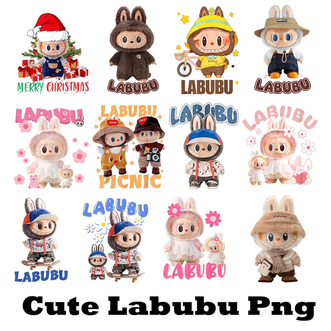 Labubu Bundle Png, Funny Labubu Png, Cute Labubu Png, Trendy Png ...