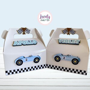 Personalized Two Fast Gable Box for 2nd Birthday | Vintage Race Car ...