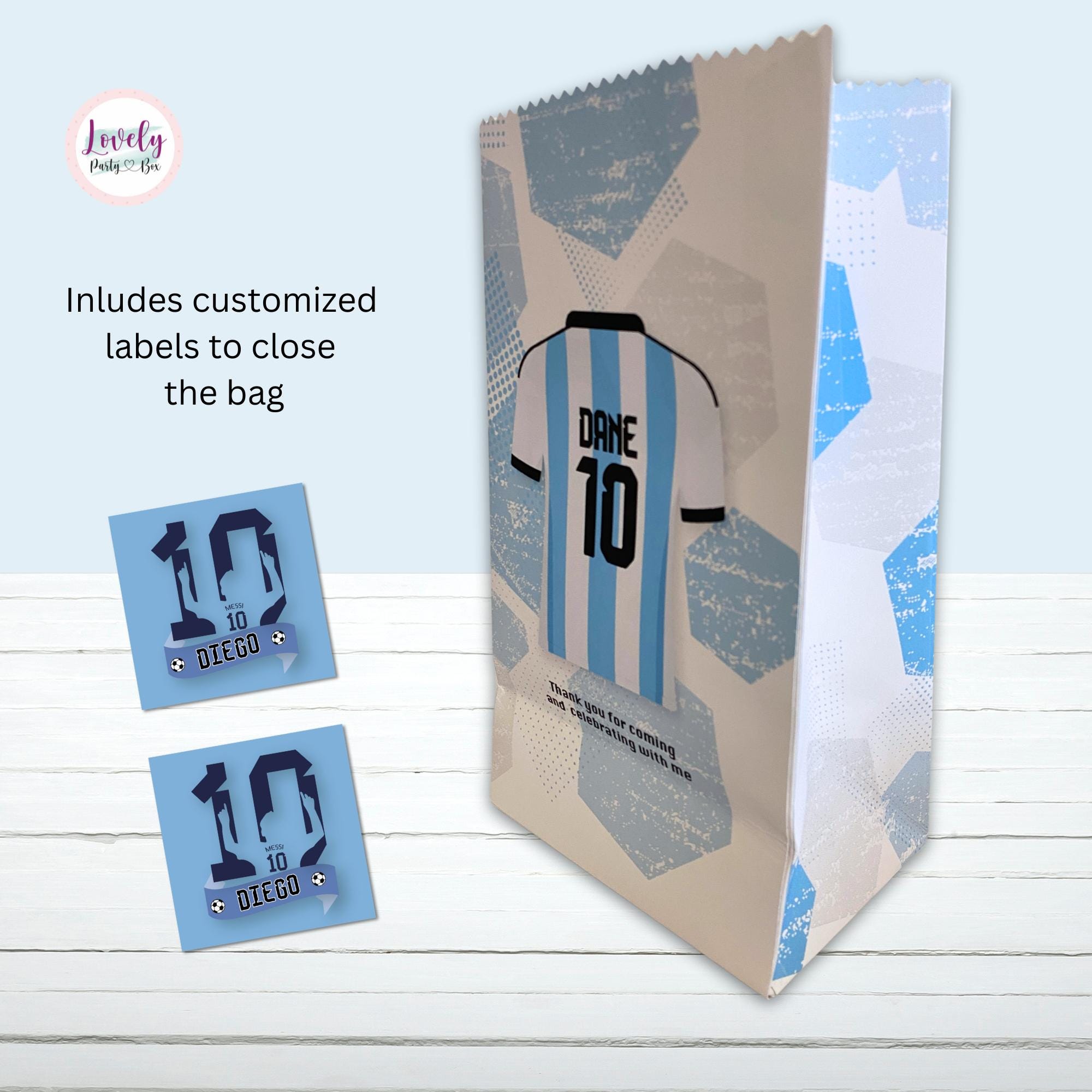 Messi Party Favors Bags, Messi Gable Box, Messi Birthday, Argentina ...