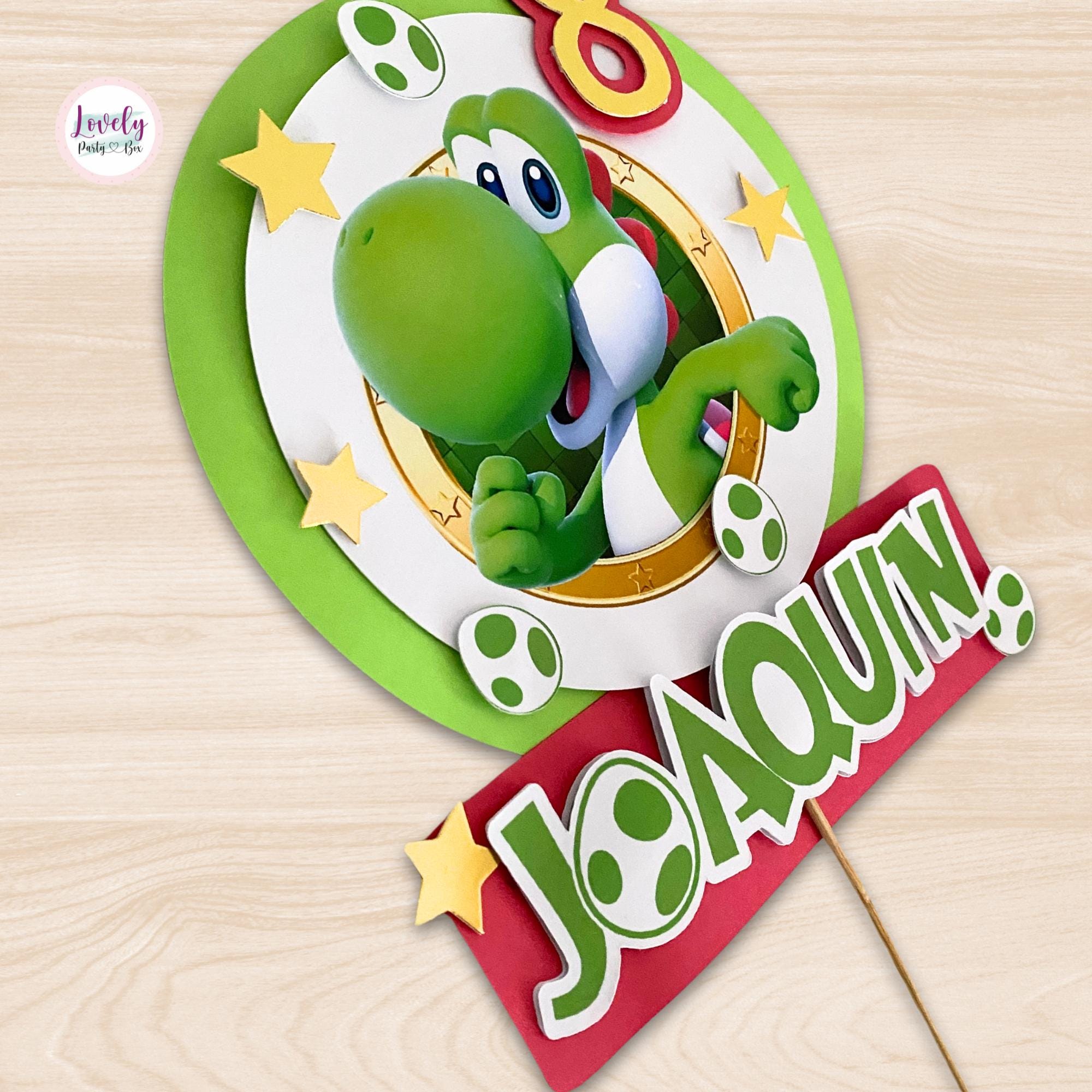 Yoshi Custom Cake Topper - 3D Layered Birthday Cake Decoration ...