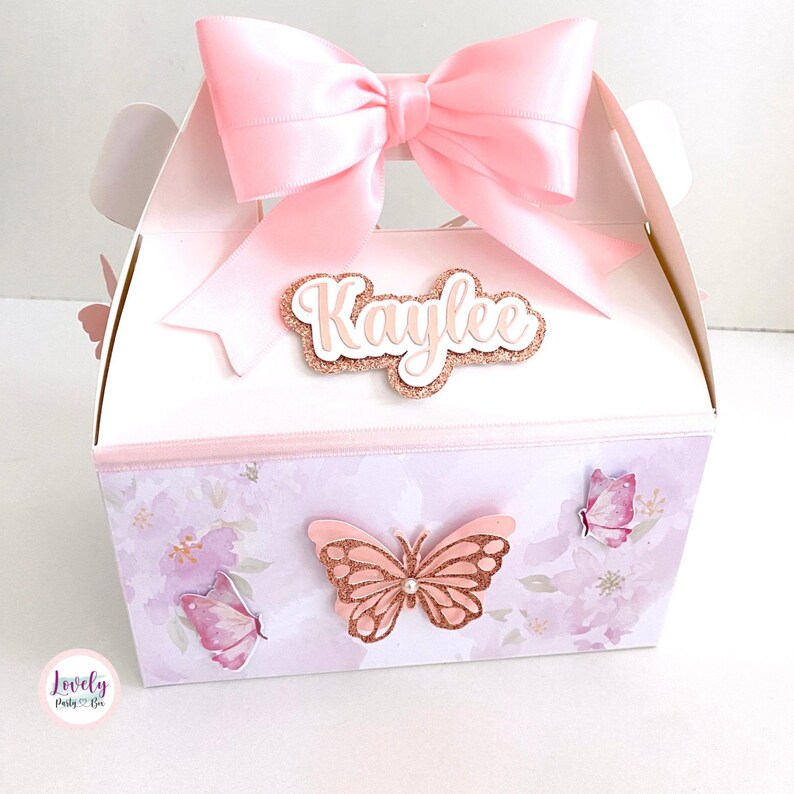 Custom Butterfly Gable Box - Handmade Party Favor Box With Name and ...