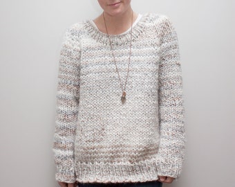 KNITTING PATTERN Knit Top Down Striped Dk Sweater / Clarke Pullover PDF ...