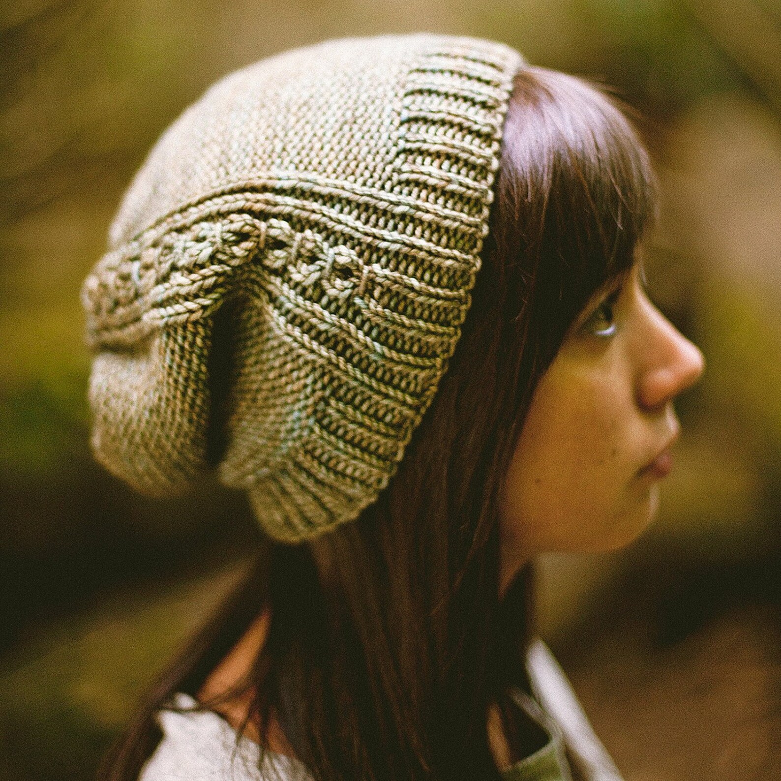 KNITTING PATTERN Eyelet Mock-cable Reverse Stockinette Stitch Toque ...