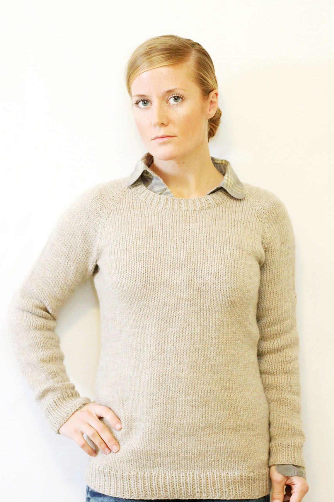 KNITTING PATTERN — Top Down Worsted Sweater / Ladies Classic Raglan ...
